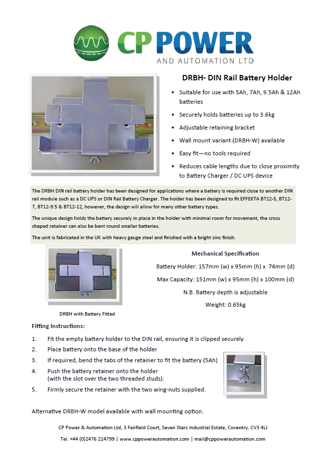 DIN Rail Mounting Battery Holder | For MOunting Batteries on DIN Rail